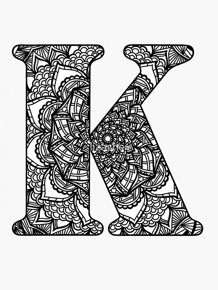 "Mandala Letter K" Sticker for Sale by lizashev | Redbubble