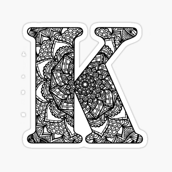 "Mandala Letter K" Sticker for Sale by lizashev | Redbubble