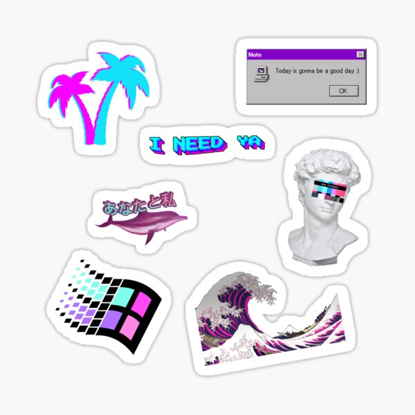 "vaporwave :)" Sticker for Sale by StickersDam | Redbubble