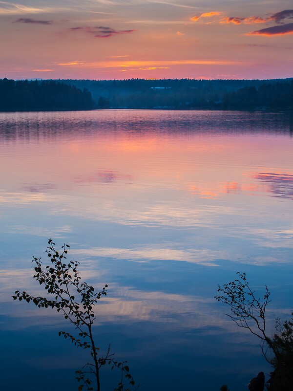 "Sundown at lake" by Mikko Suhonen | Redbubble