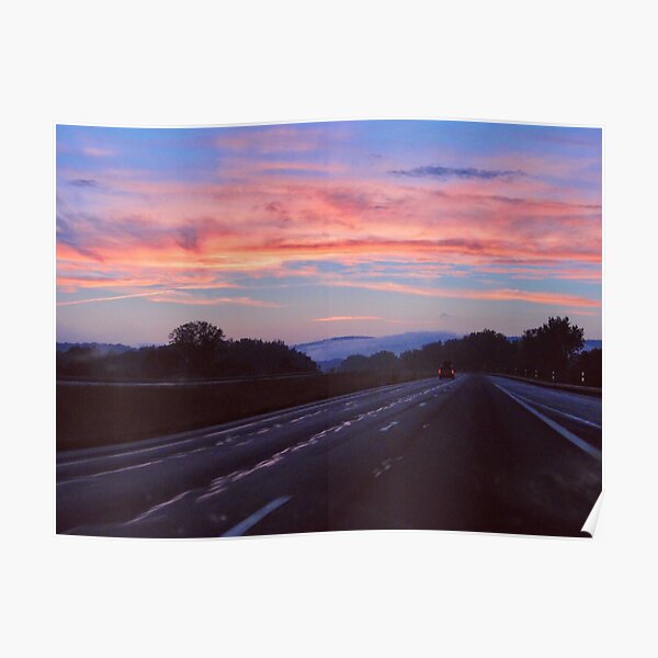 "Aesthetic Sunset Drive" Poster by leinaburley | Redbubble