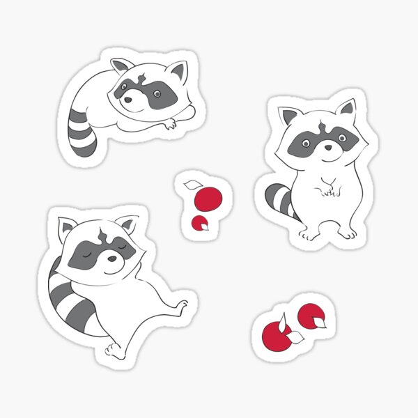 "cute cheeky raccoon" Sticker for Sale by bravescribbler | Redbubble