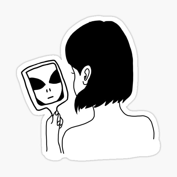 "self reflection" Sticker for Sale by kalilucas | Redbubble