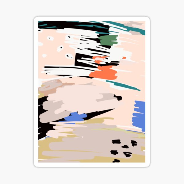 "Peach Fizz // Abstract Painting " Sticker by fossdesign | Redbubble