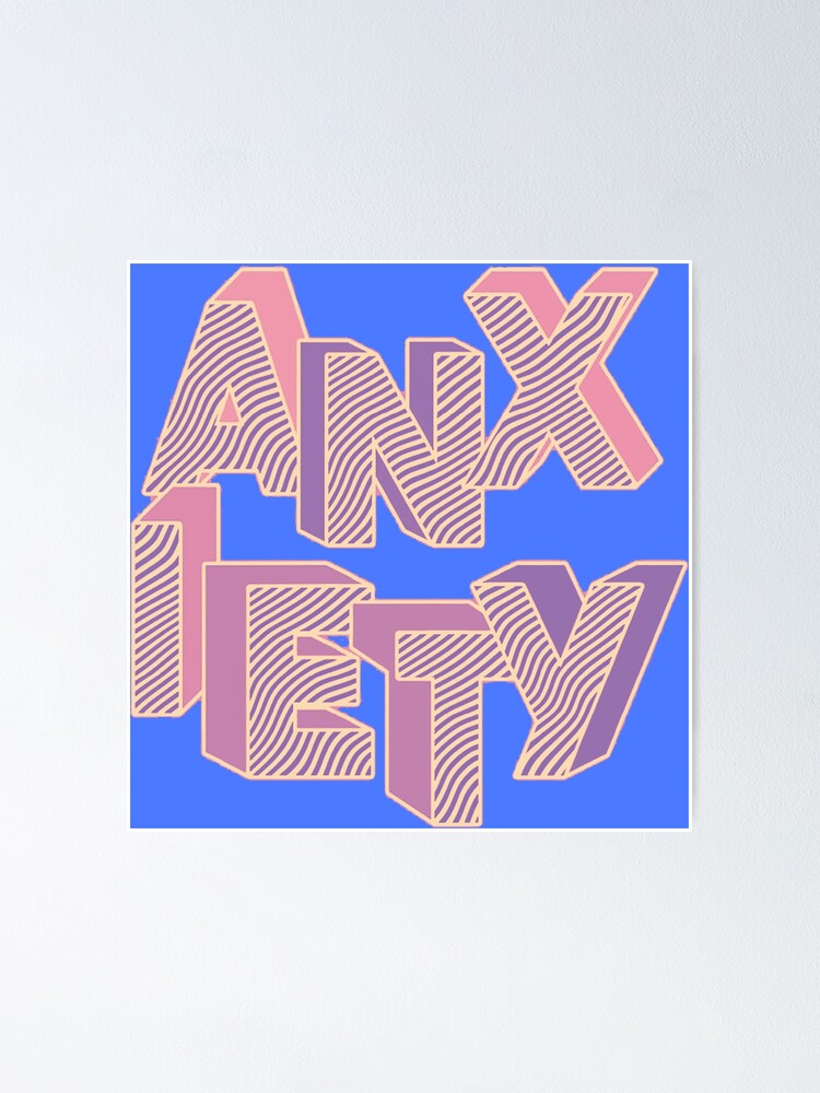 "Anxiety 3D Title Creativity Calligraphy Lettering Text Quotes" Poster ...