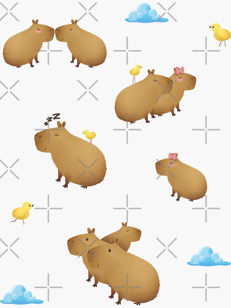 "Capybaras Chill Bath" Sticker for Sale by supermara | Redbubble