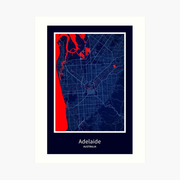 "Adelaide Map Print, Adelaide Map Poster, Adelaide Map Wall Art ...