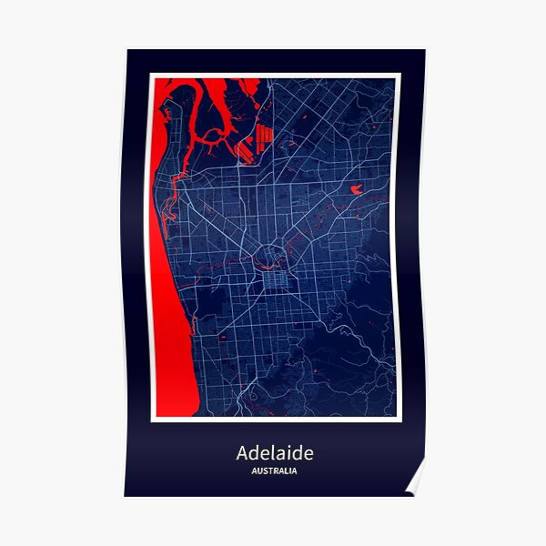 "Adelaide Map Print, Adelaide Map Poster, Adelaide Map Wall Art ...
