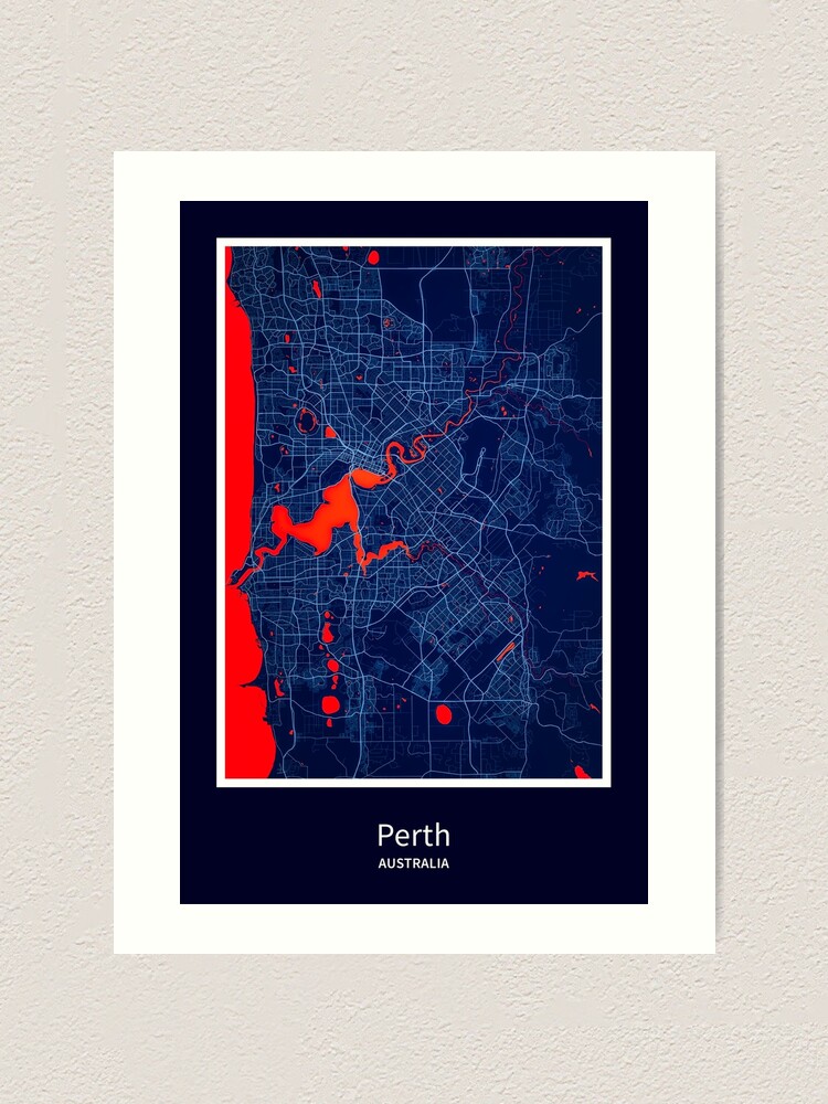 "Perth Map Print, Perth Map Poster, Perth Map Wall Art, Perth City Map ...