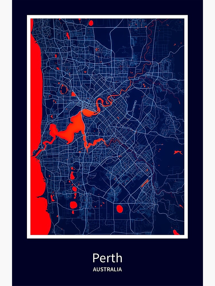 "Perth Map Print, Perth Map Poster, Perth Map Wall Art, Perth City Map ...