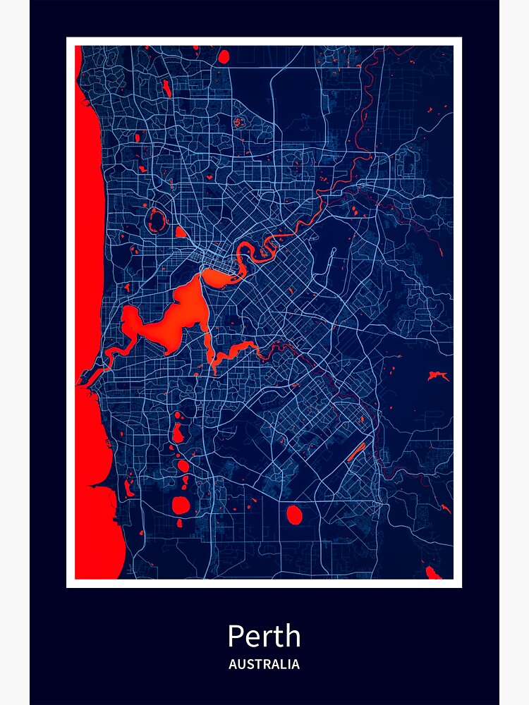 "Perth Map Print, Perth Map Poster, Perth Map Wall Art, Perth City Map ...