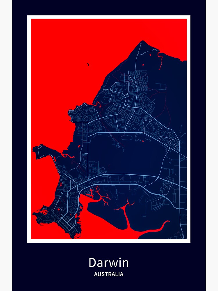 Pegatina «Darwin Map Print, Darwin Map Poster, Darwin Map Wall Art ...
