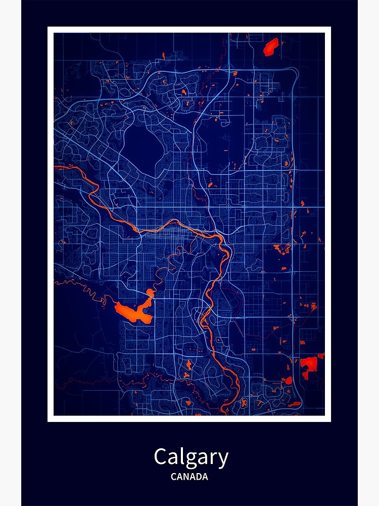 "Calgary Map Print, Calgary Map Poster, Calgary Map Wall Art, Calgary ...