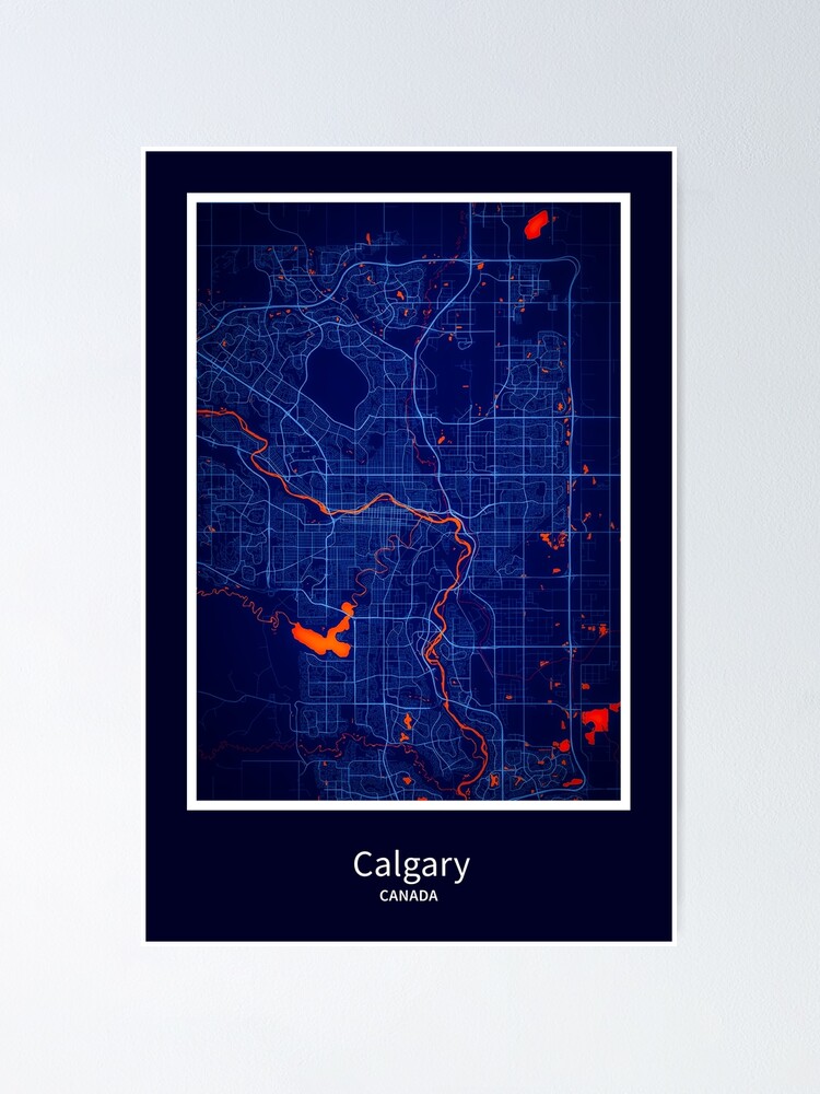 "Calgary Map Print, Calgary Map Poster, Calgary Map Wall Art, Calgary ...