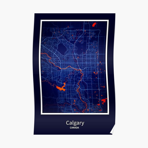 "Calgary Map Print, Calgary Map Poster, Calgary Map Wall Art, Calgary ...