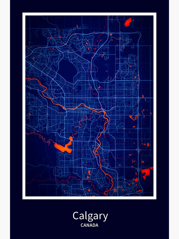 "Calgary Map Print, Calgary Map Poster, Calgary Map Wall Art, Calgary ...