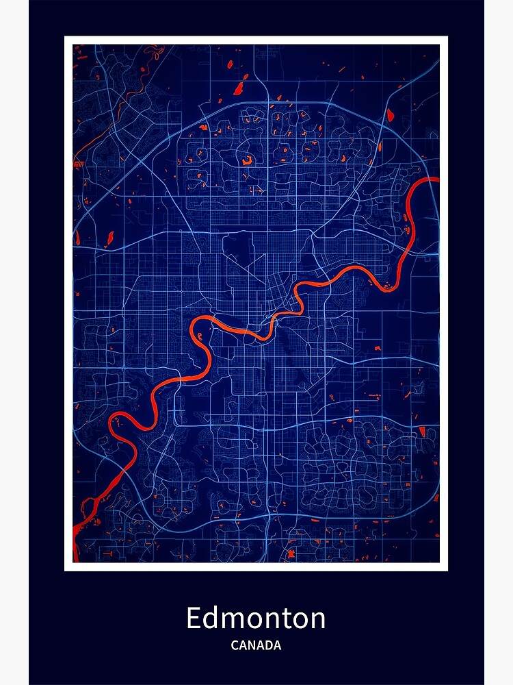 Impression artistique « Impression de carte d'Edmonton, affiche de ...