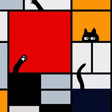 "mondrian painting plus cat" Pullover Hoodie for Sale by mfarmand ...