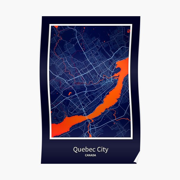 Póster «Quebec City Map Print, Quebec City Map Poster, Quebec City Map ...