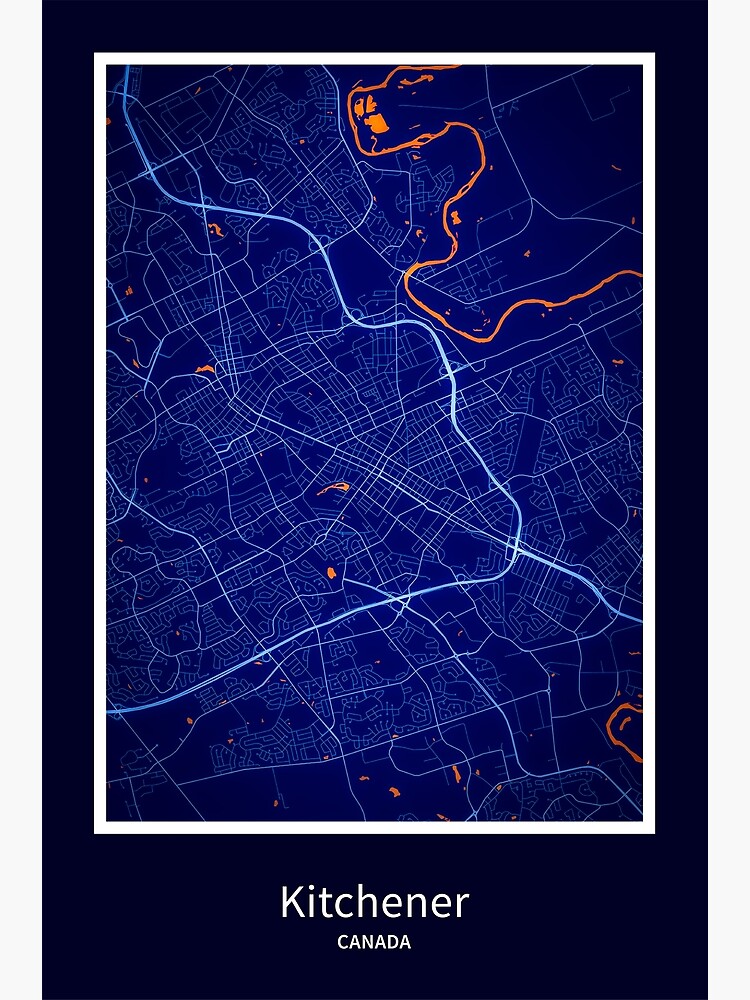 Lámina fotográfica «Kitchener City Map Print, Kitchener City Map Poster ...