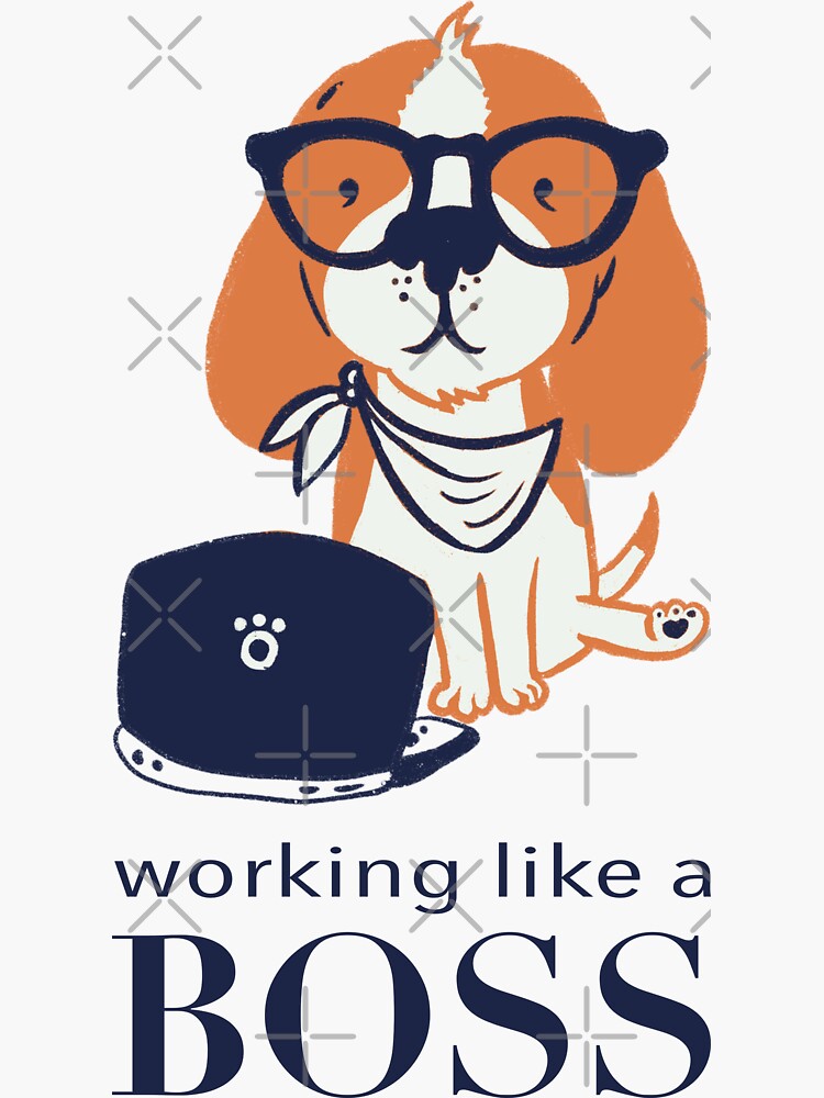 "Working like a Boss" Sticker for Sale by infleims | Redbubble