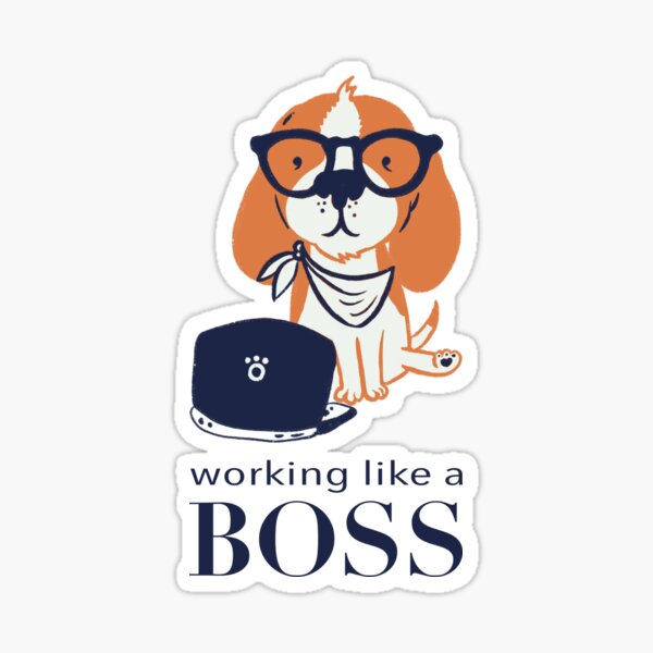 "Working like a Boss" Sticker for Sale by infleims | Redbubble