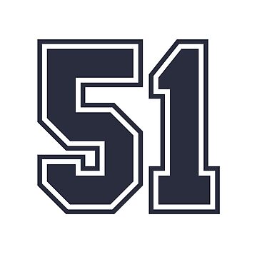 "51 Sports Number Fifty-One" Sticker for Sale by HelloFromAja | Redbubble