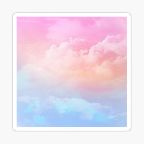 "Pink pastel clouds, sky inspirational design" Sticker by iclipart ...