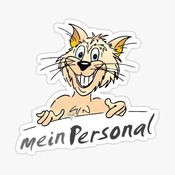 "Cartoon cat, staff 2" Sticker for Sale by moosdsign | Redbubble