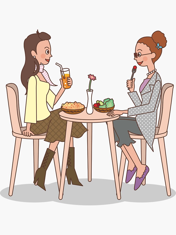 "Ladies at lunch" Sticker for Sale by greengoodnich | Redbubble
