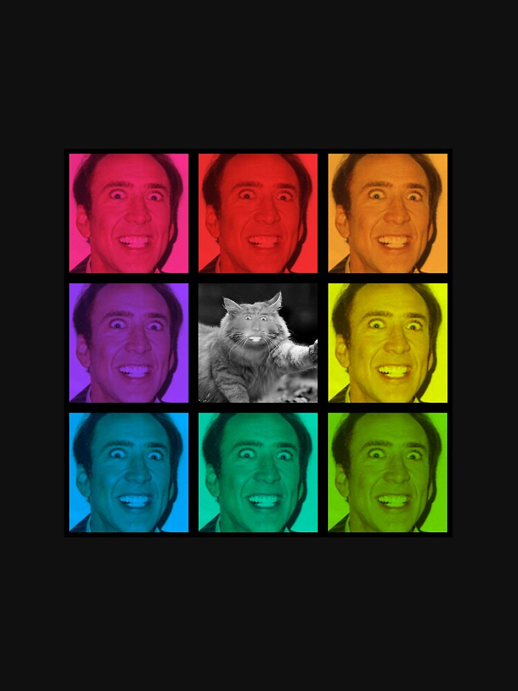 "Rainbow Nicolas Cage feat. Nic Cage cat" T-shirt for Sale by ...