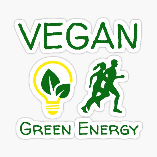 "Vegan Green Energy" Sticker by Niche-T-Store | Redbubble