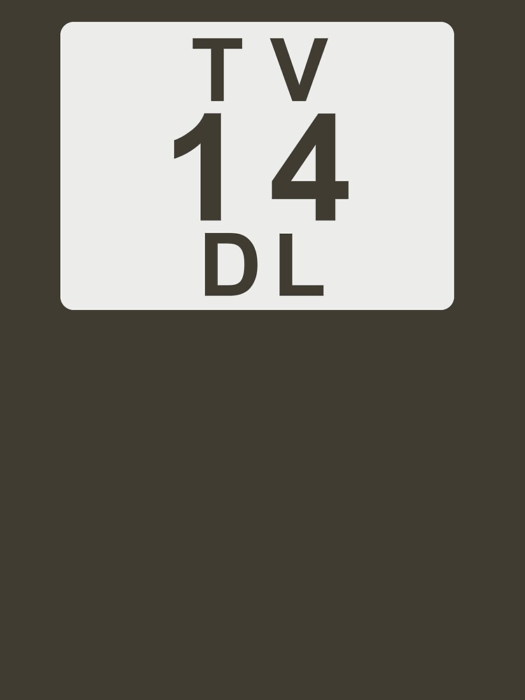 "TV 14 DL (United States) white" T-shirt by bittercreek | Redbubble
