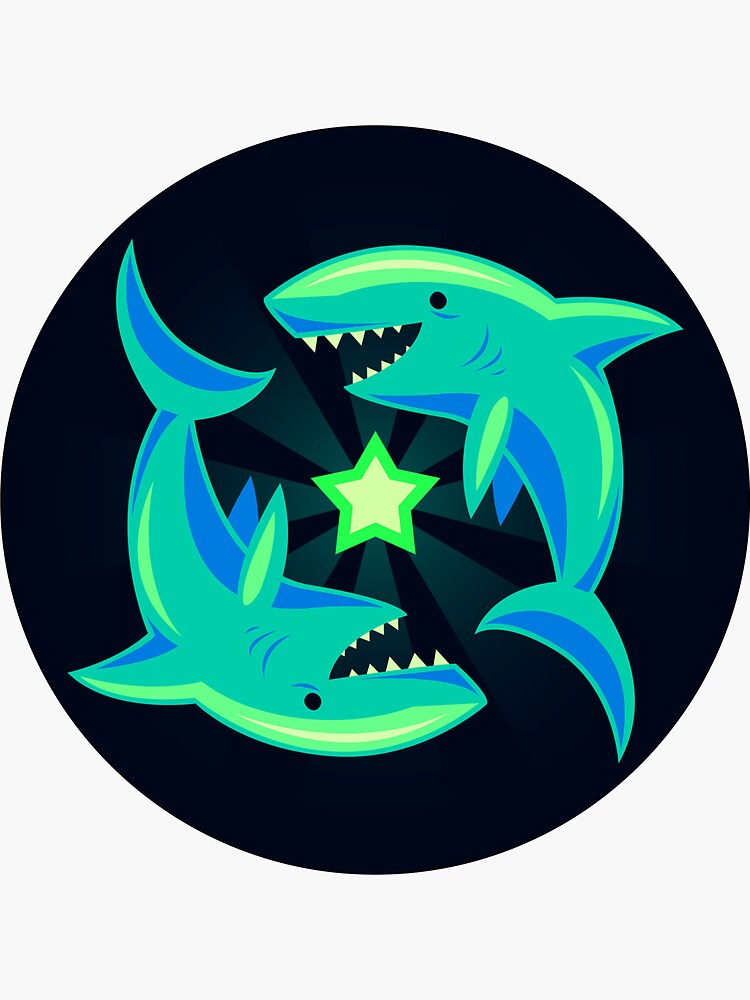 "Starry Sharks" Sticker for Sale by ljamesart | Redbubble