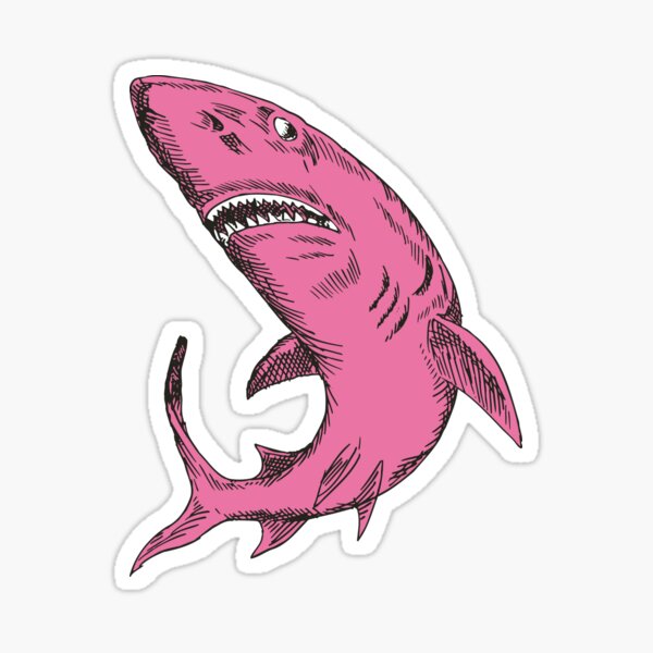 "Strawberry shark great pink shark" Sticker by OneTimeEngineer | Redbubble