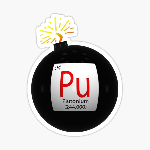 "chemical element tile Pu - Plutonium and a bomb. " Sticker for Sale by ...