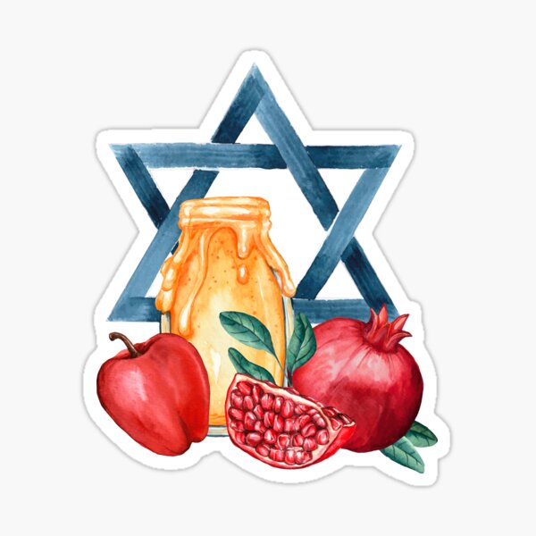 "Rosh Hashanah - Jewish New Year" Sticker for Sale by NiftyTrinket ...