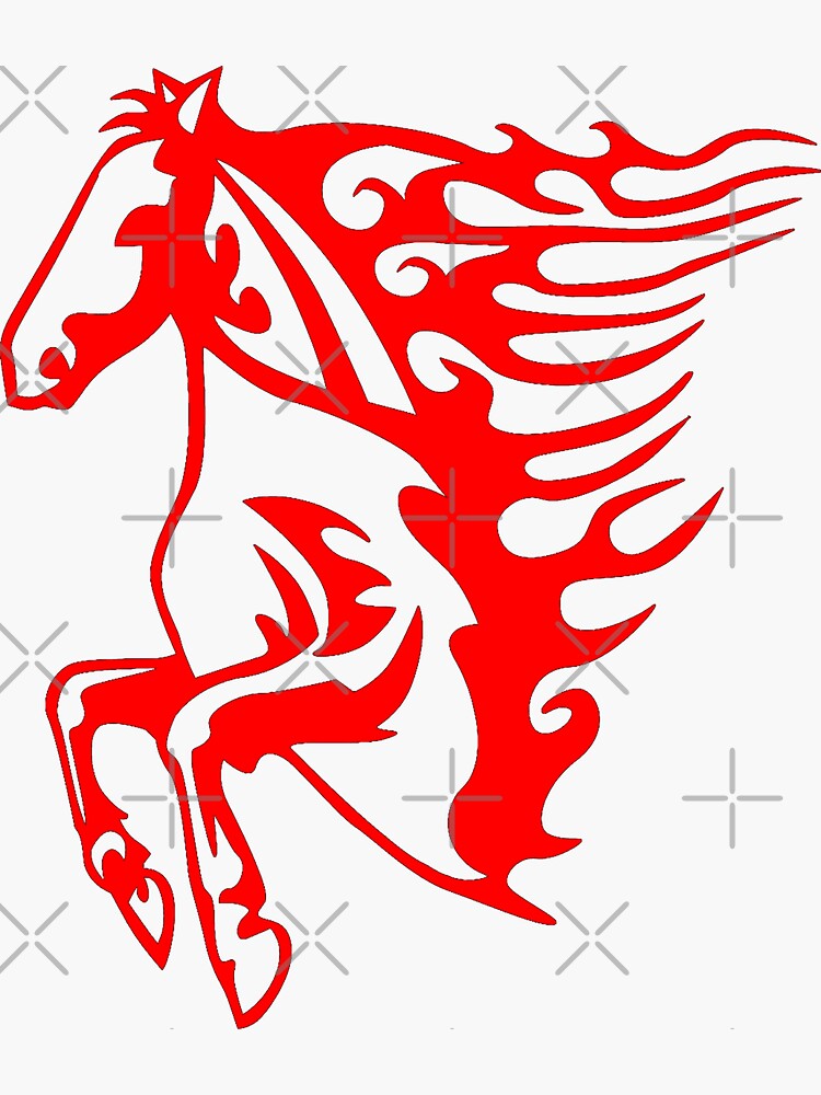"Red Horse Logo" Sticker for Sale by MOELLEE | Redbubble