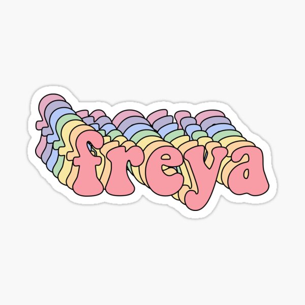 "freya name sticker" Sticker for Sale by youtubemugs | Redbubble