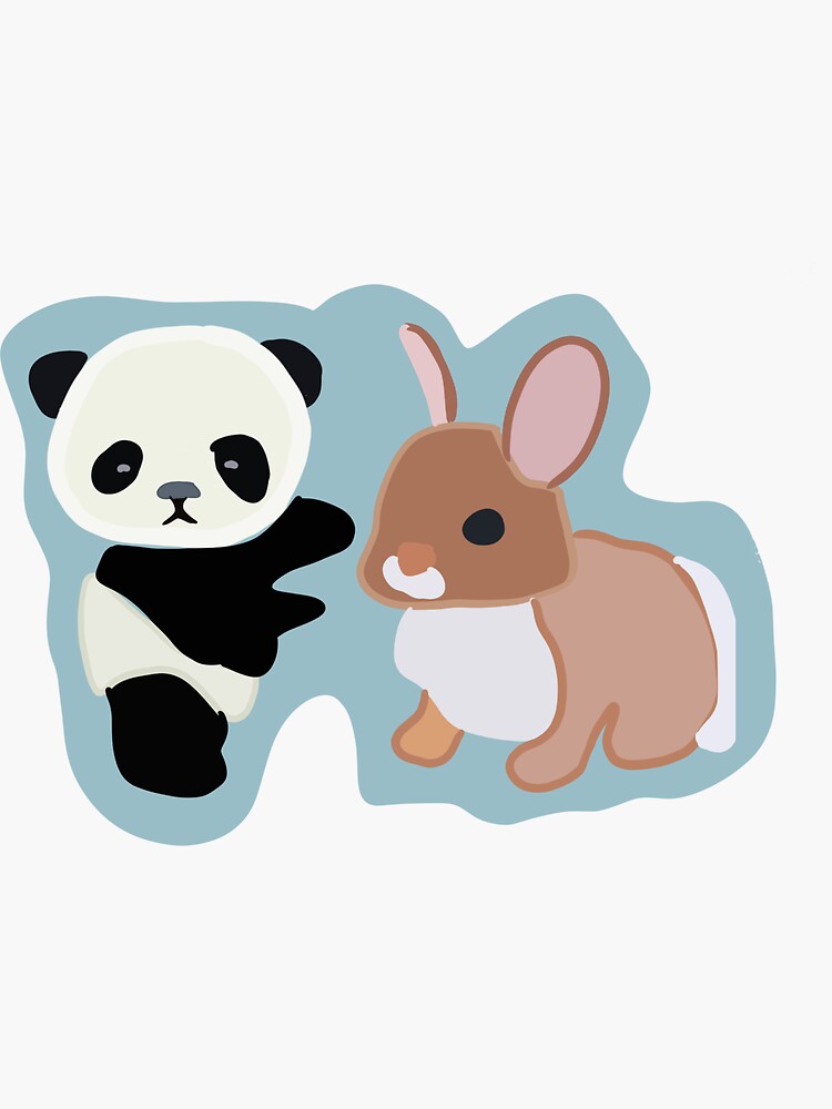 "Panda and bunny friendship " Sticker by GEBdesign | Redbubble