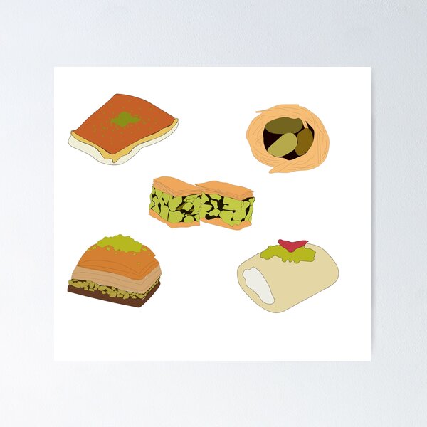 "Arabic/Mediterannean Desserts" Poster for Sale by MidEast Designs ...