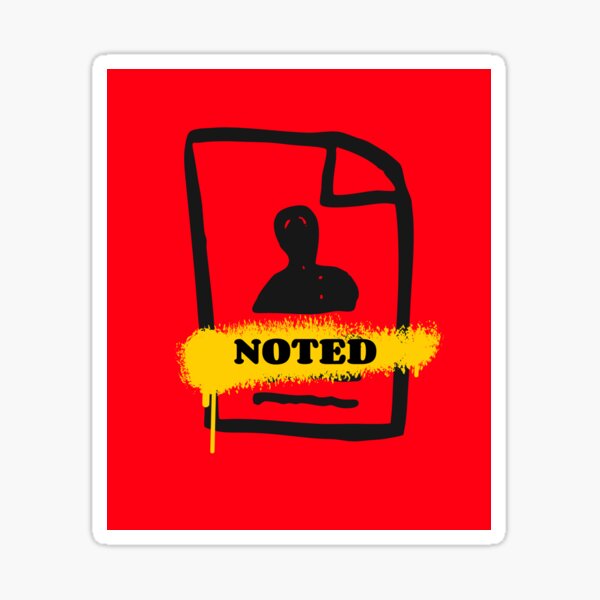 Noted Stickers | Redbubble