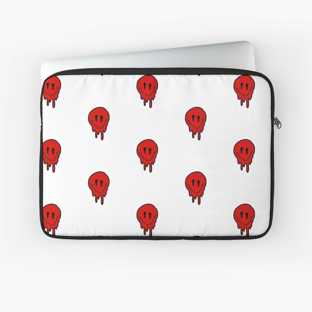 "red drippy smiley face " Sticker for Sale by zarapatel | Redbubble