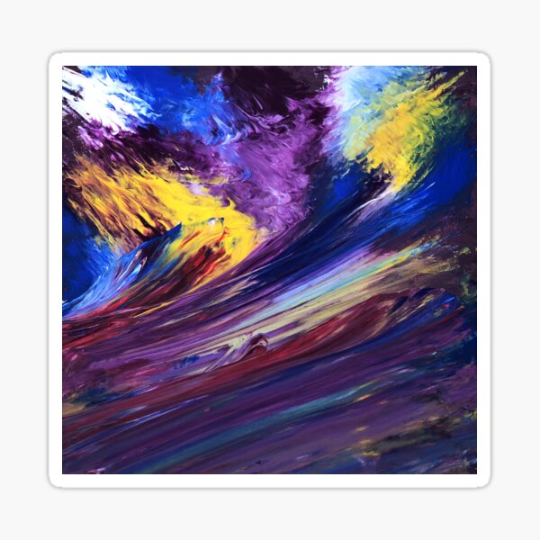 "Rainbow Tidal Wave" Sticker by WildForestArt | Redbubble