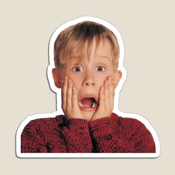 "Home Alone Kevin mccallister Open Mouth Screaming Shocked Face" Magnet ...