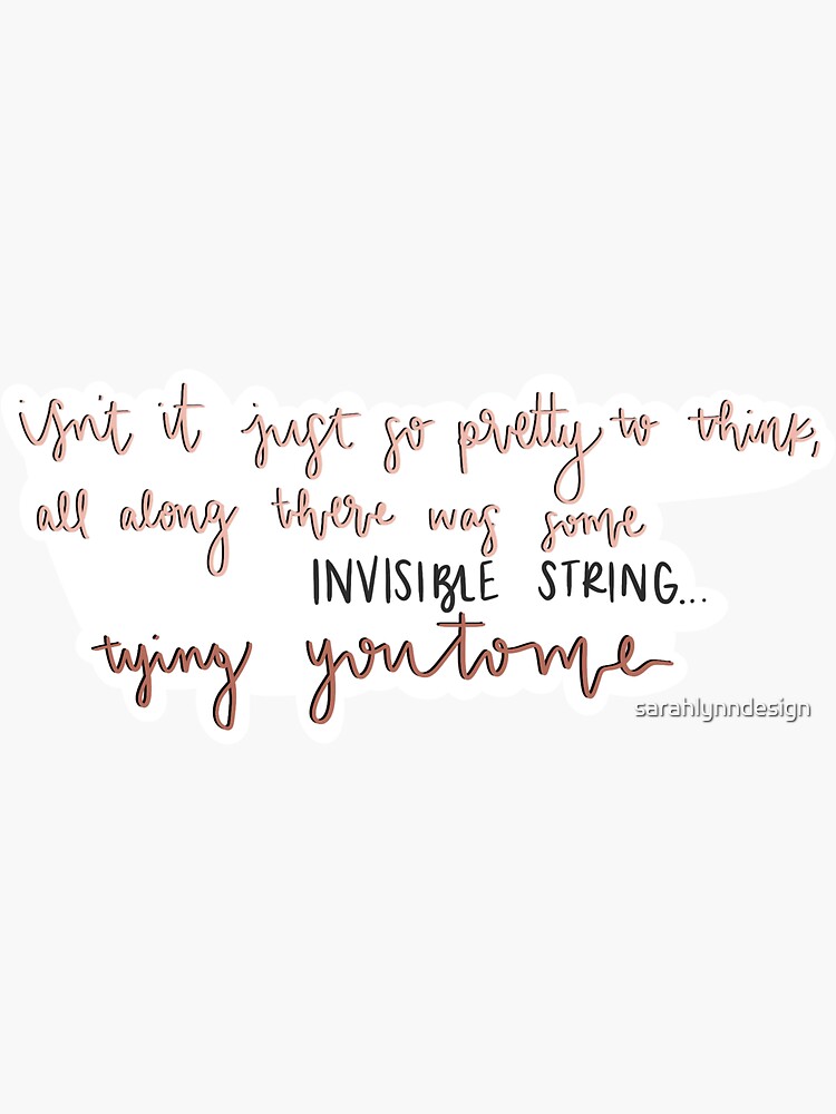 "Invisible String - Taylor Swift " Sticker by sarahlynndesign | Redbubble
