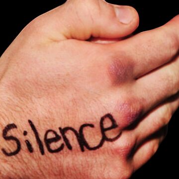 "Silence Hand Covering Mouth - Being Silenced" Mask for Sale by ...