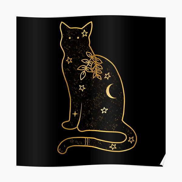 "Gold star cat" Poster by GCiummo | Redbubble
