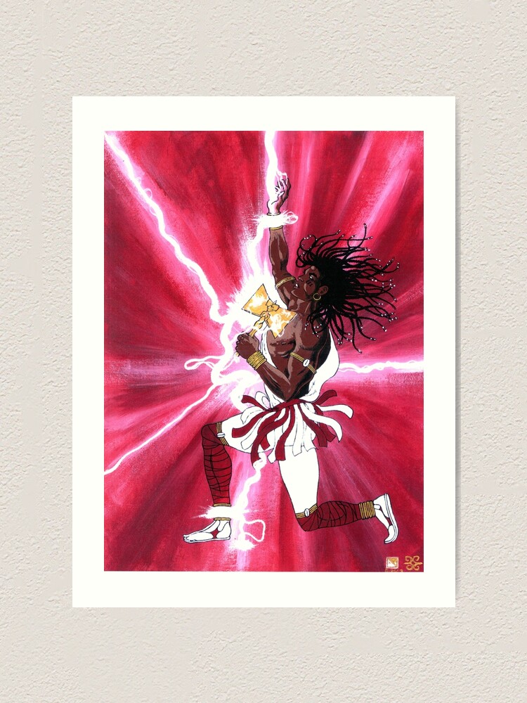"CHANGO - Orisha of Thunder & Lightning" Art Print by cjjuzang | Redbubble