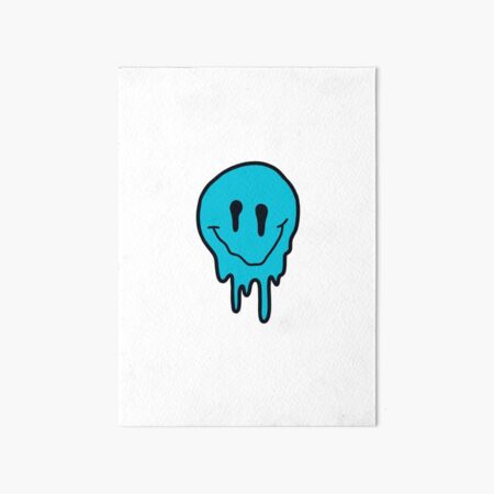 "blue drippy smiley face " Art Board Print by zarapatel | Redbubble